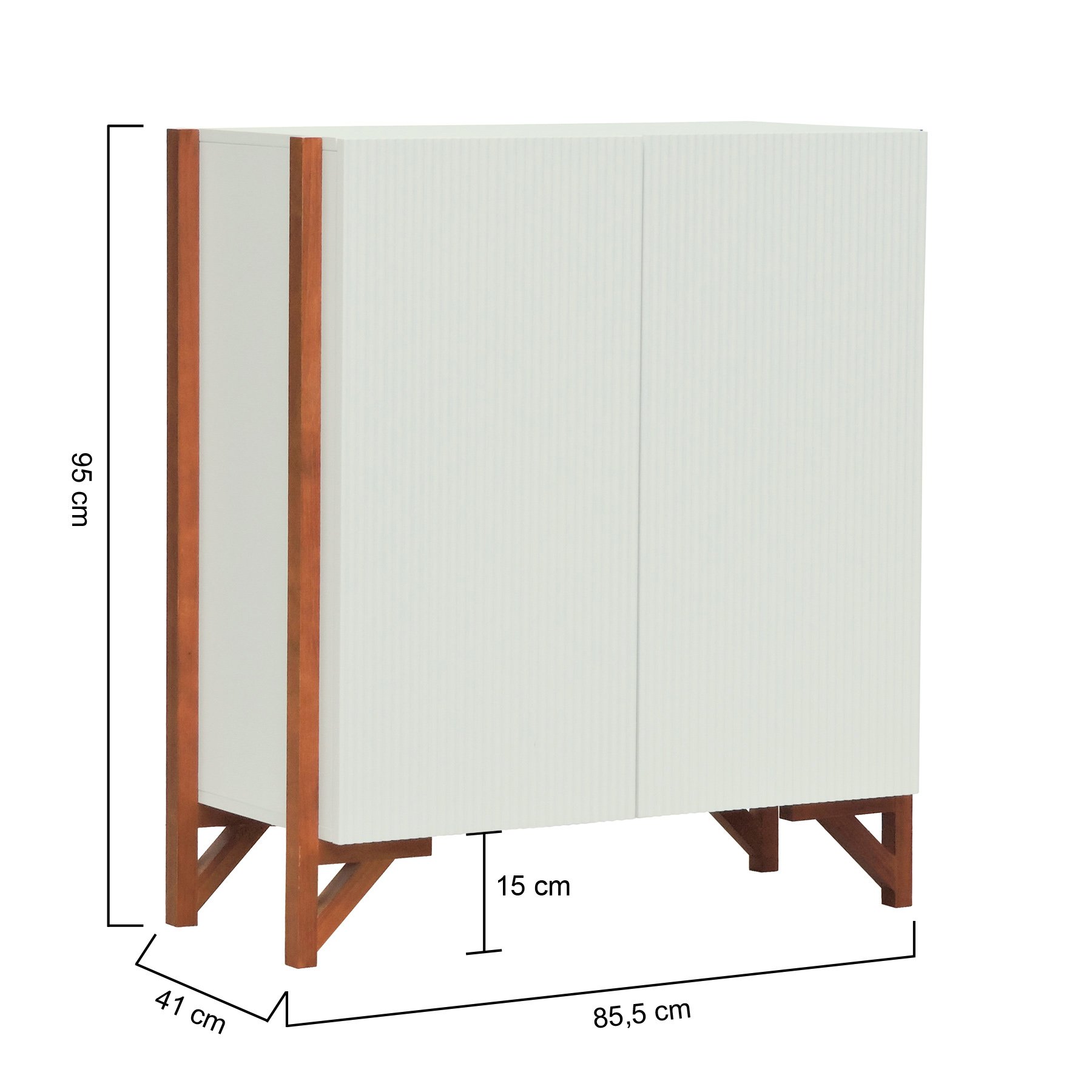 Buffet Alto 2 Portas Decor - Off-White/Amêndoa