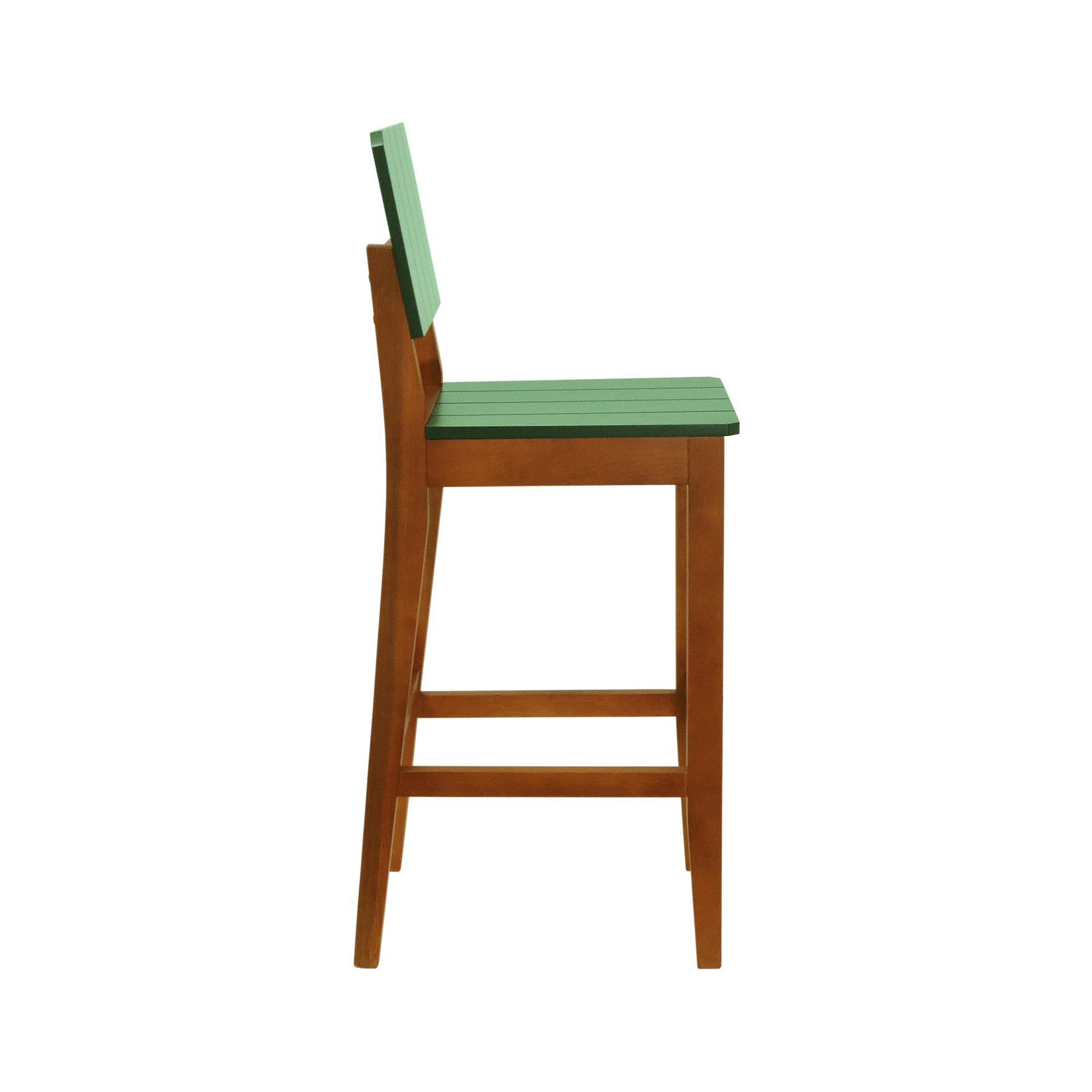 Banqueta Alta Bistrô Linhas Madeira Maciça Encosto MDF Laqueado Verde ...