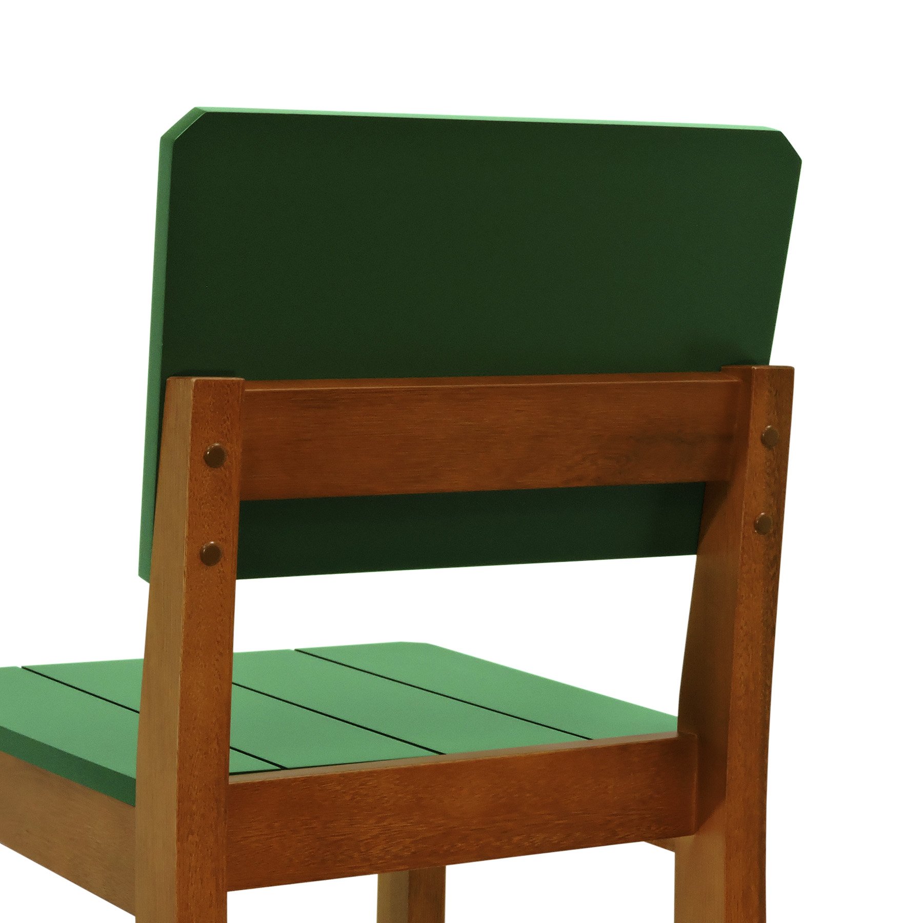 Banqueta Alta Bistrô Linhas Madeira Maciça Encosto MDF Laqueado Verde ...